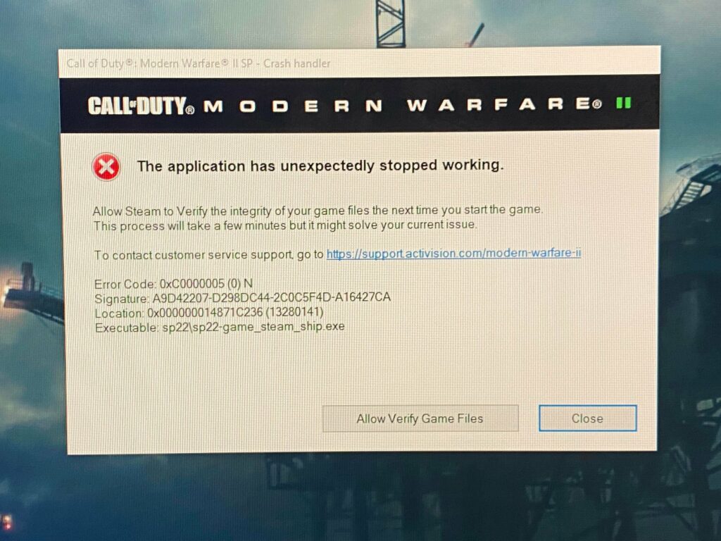 [MW2] Any ideas how to fix this? can’t load into campaign anymore ...