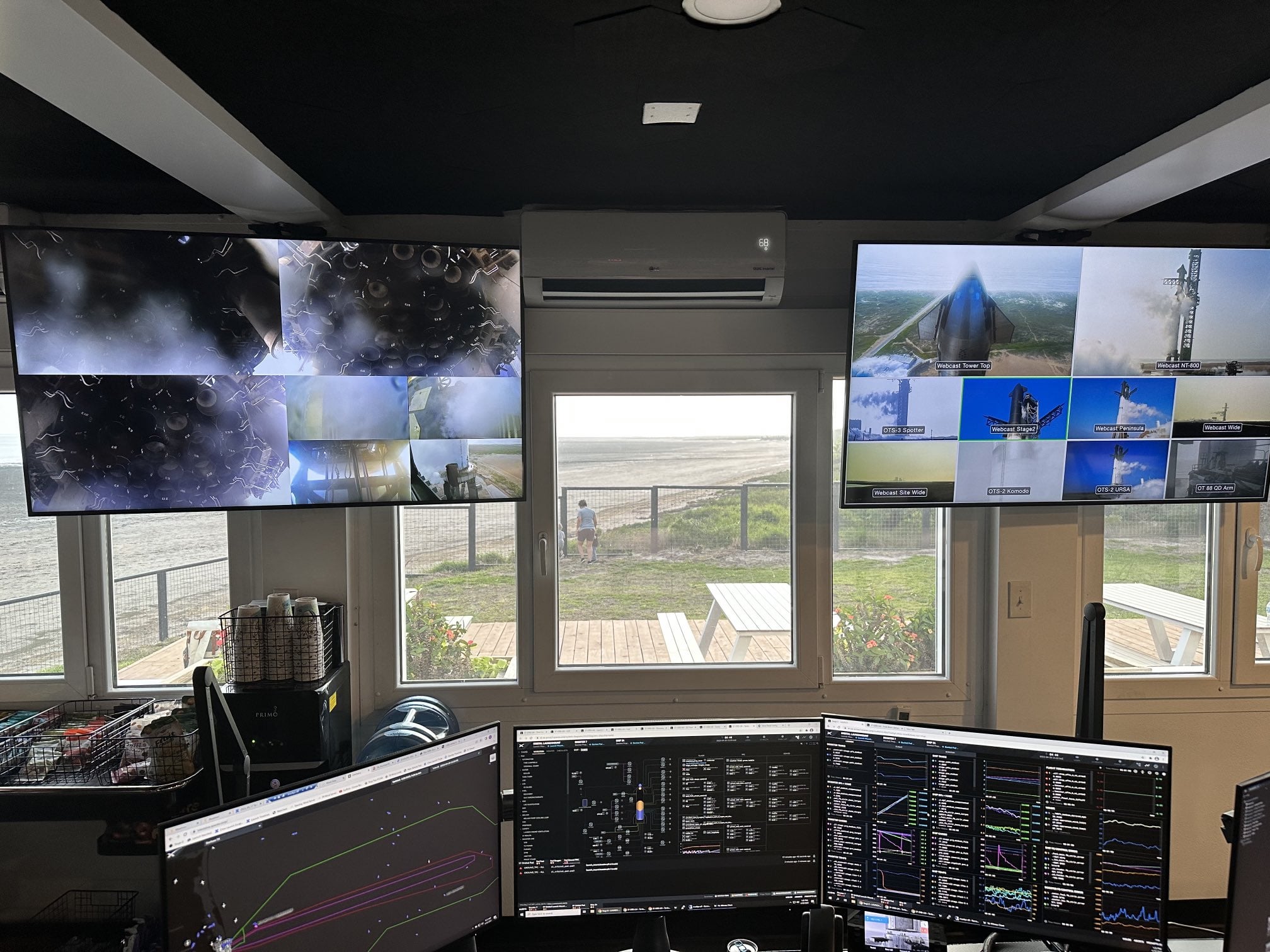 SpaceX mission control room Boca Chica during Starship test flight ...