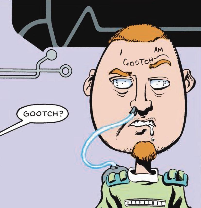 Greatest cyberpunk character ever Gootch playing space invaders in his ...