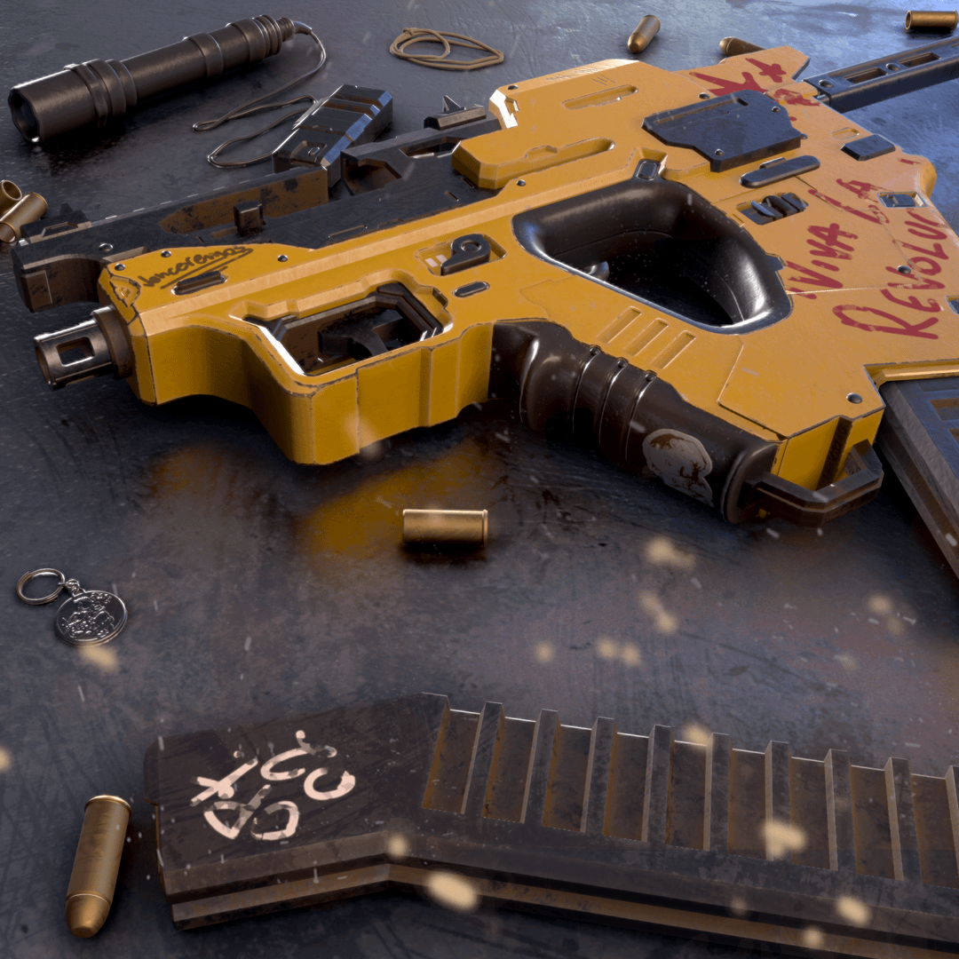 Cyberpunk Bullpup SMG - Fanart - FPSHUB | FPS GAMES HUB |FPS GAMING HUB