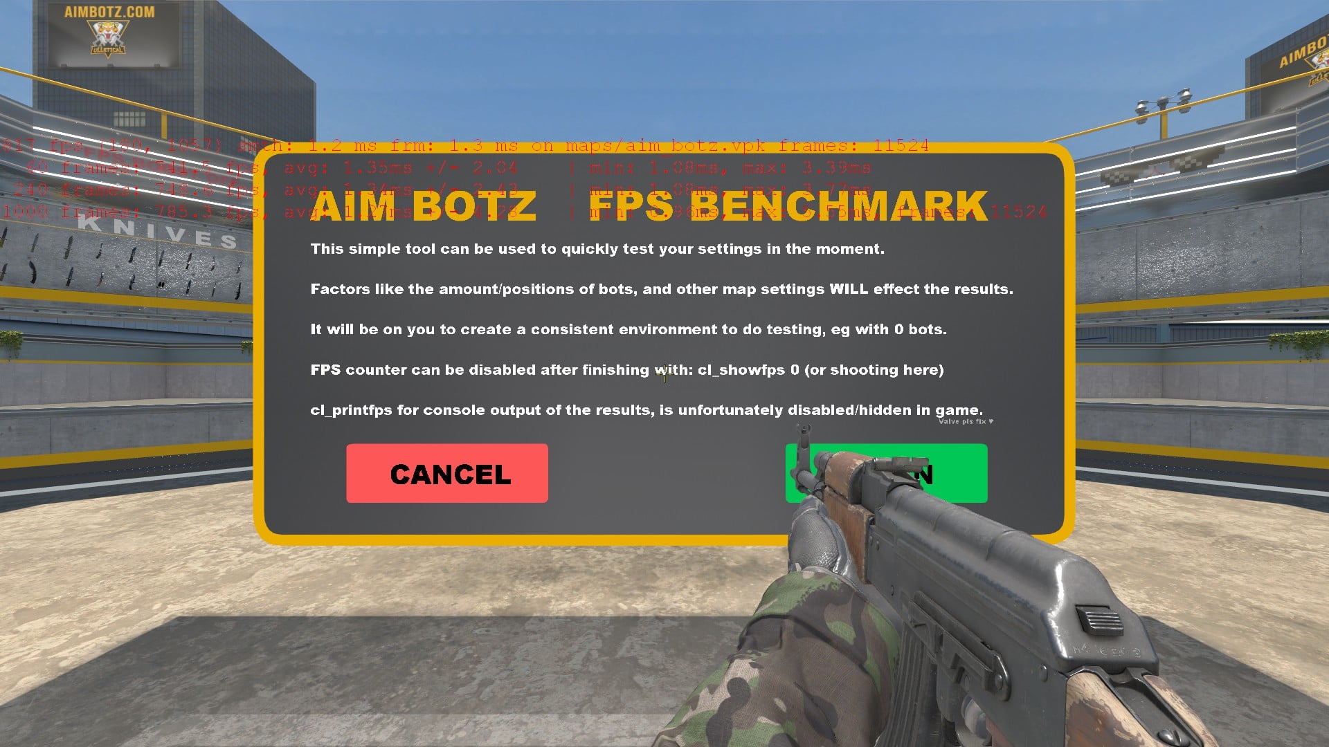 Aim Botz update added a very simple FPS Benchmark - FPSHUB | FPS GAMES HUB |FPS GAMING HUB
