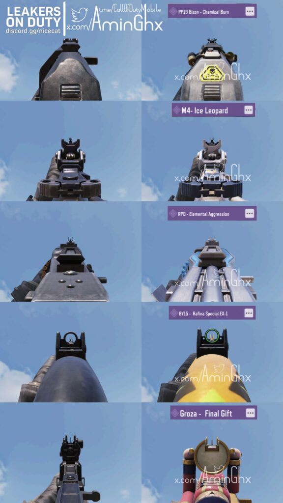 Upcoming season battle pass guns skins iron sights comparison - FPSHUB ...