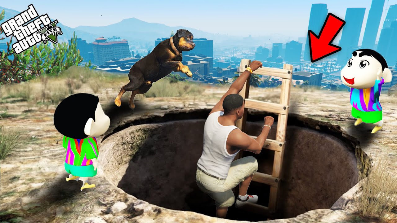 GTA 5 : Franklin Shinchan & Pinchan Open Secret Bunker Under Franklin's ...