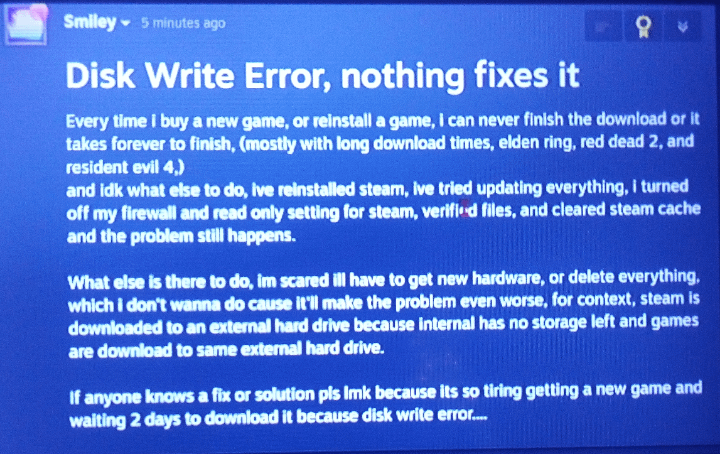 Disk Write Error Nothing Is Fixing It Fpshub Fps Games Hub Fps
