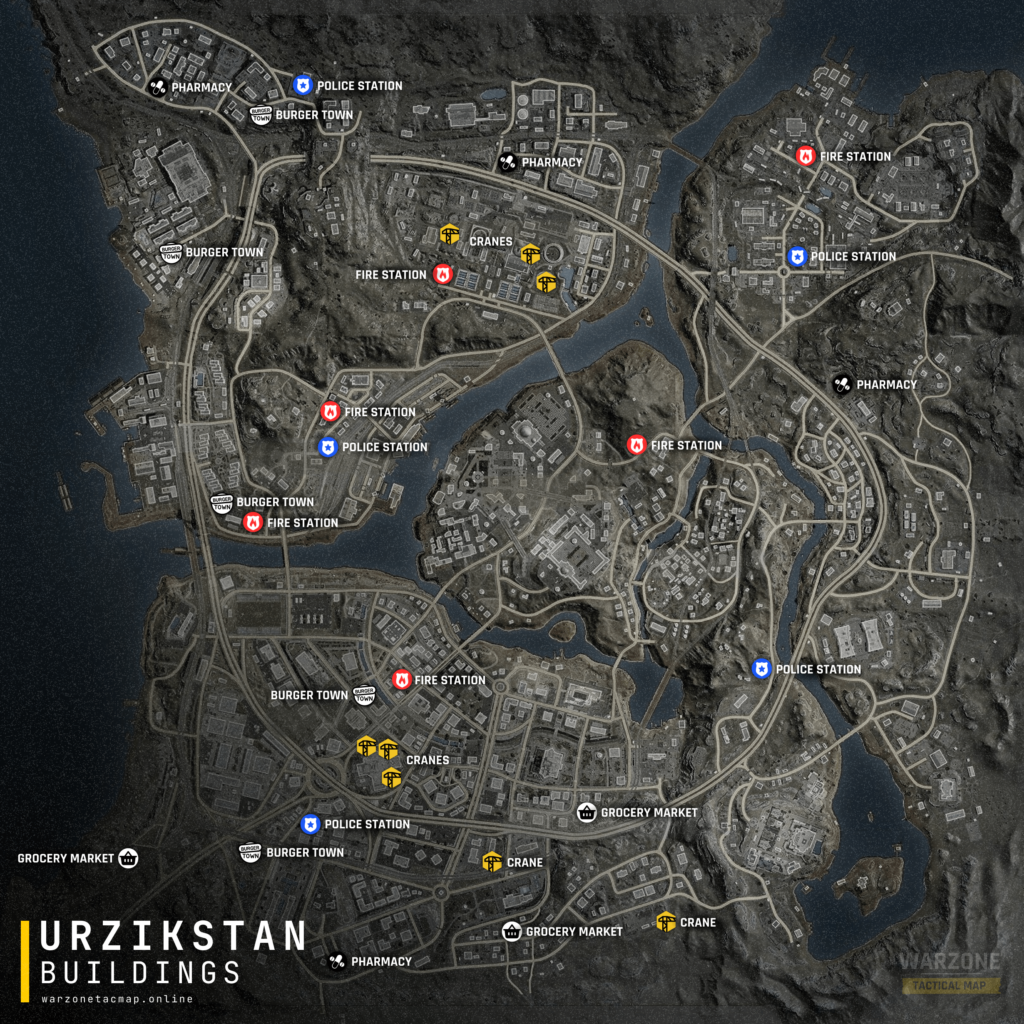 Urzikstan. Locations of major buildings by warzonetacmap - FPSHUB | FPS ...