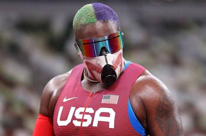 Raven Saunders, Olympic shot putter. Googled her for the mask; stayed ...