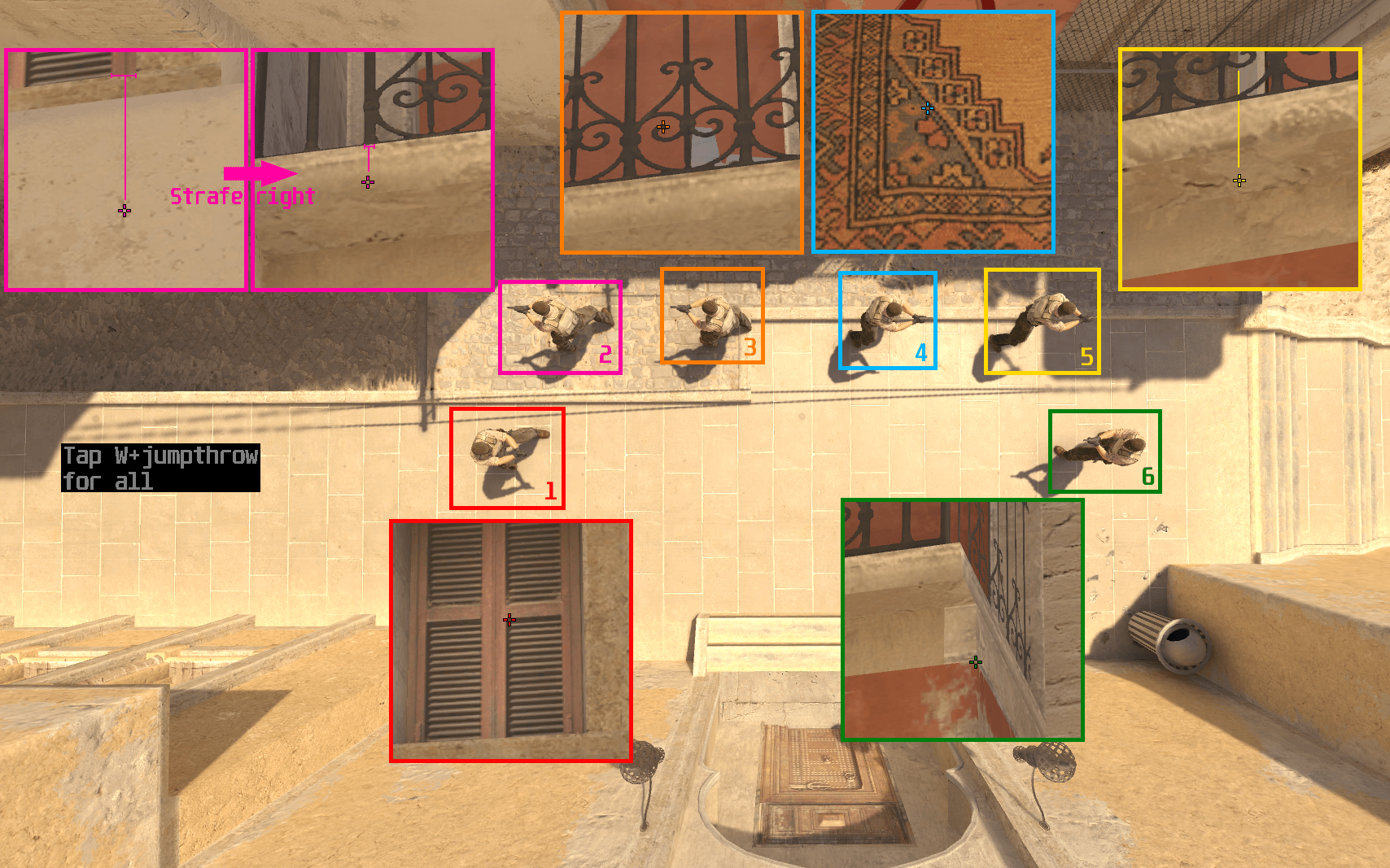 Mirage instant window smokes cheat sheet (28/2/2024 spawns) - FPSHUB ...