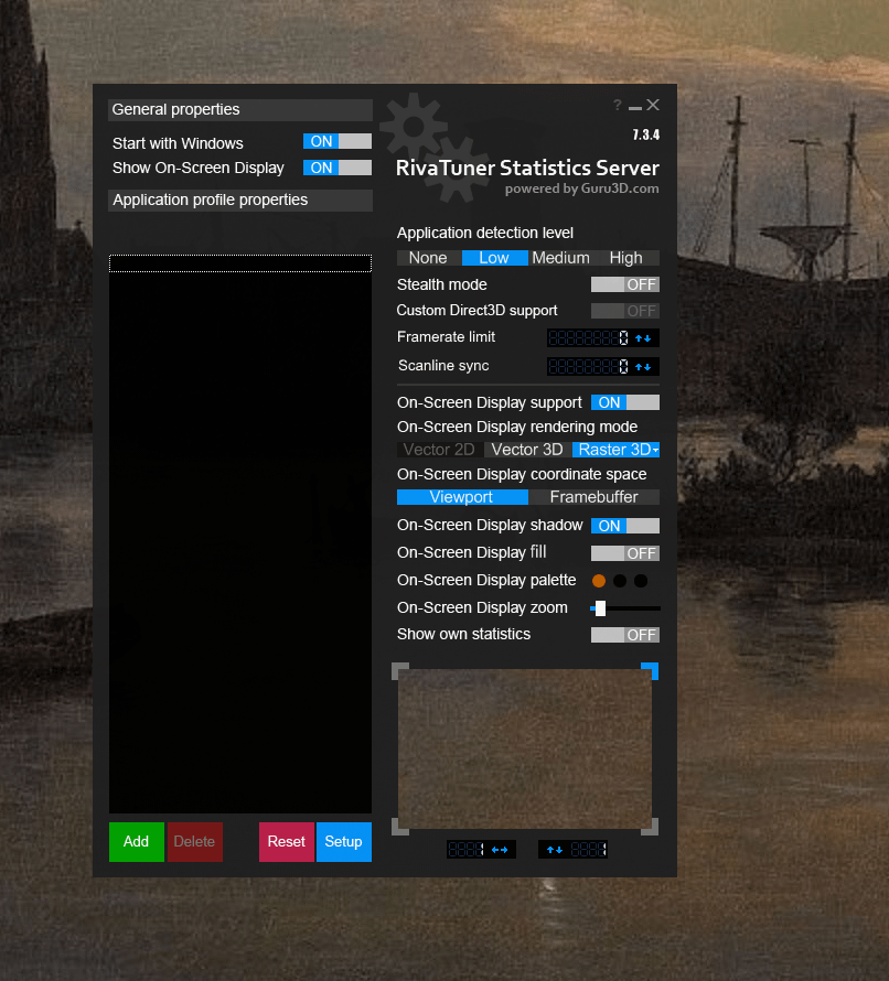 RTSS is completely non-functional and has ui bugs. Already tried re ...