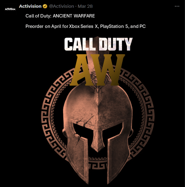 [COD]The long awaited NEW Call of Duty is here! CALL of DUTY: ANCIENT ...
