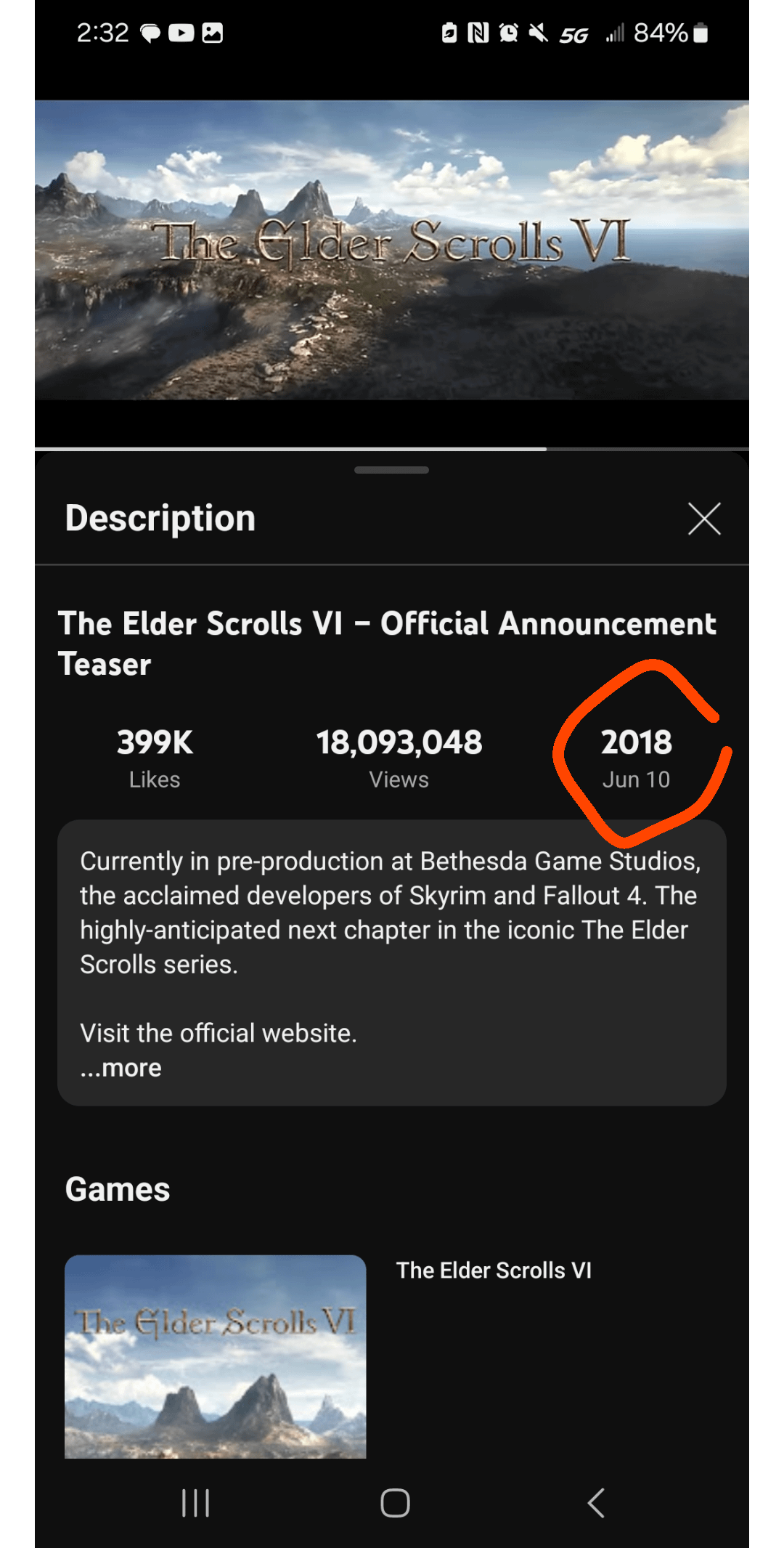 Today marks 6 years since the teaser release of The Elder Scrolls VI ...