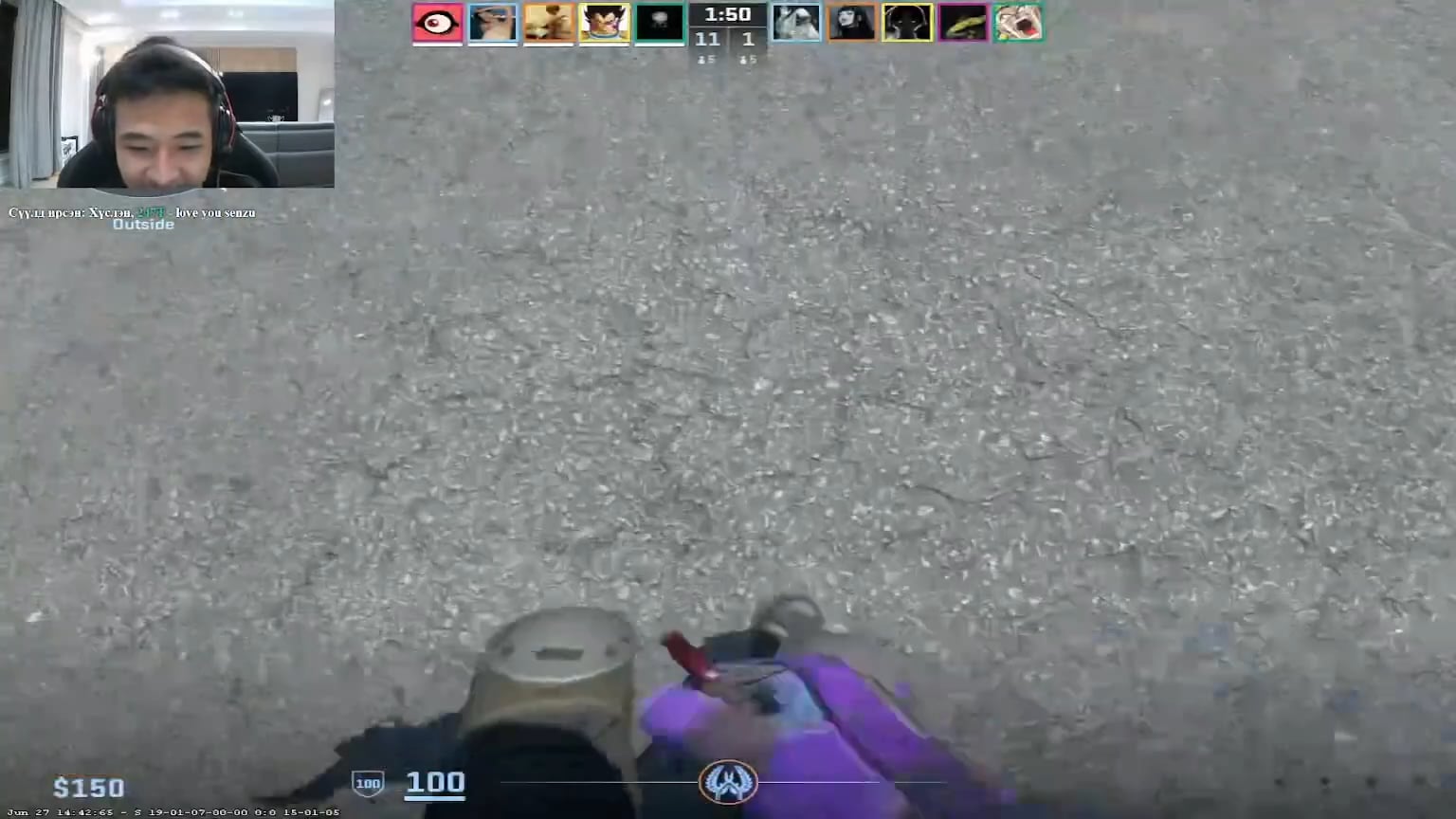 The MongolZ Senzu goofing around in Mongolian highest tier FACEIT Hub ...