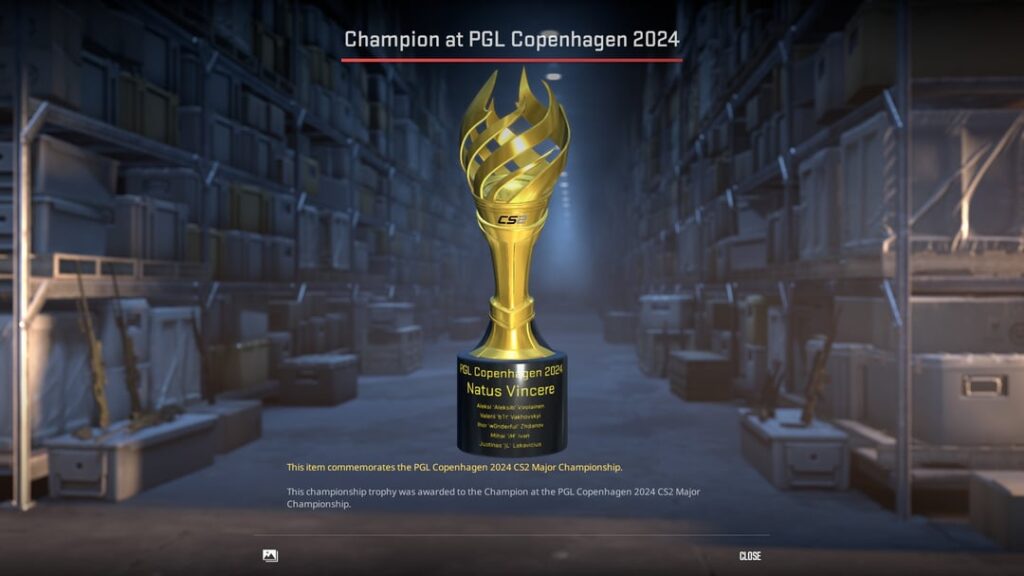 The CS2 In-Game Major Trophy was finally added for the NAVI players ...