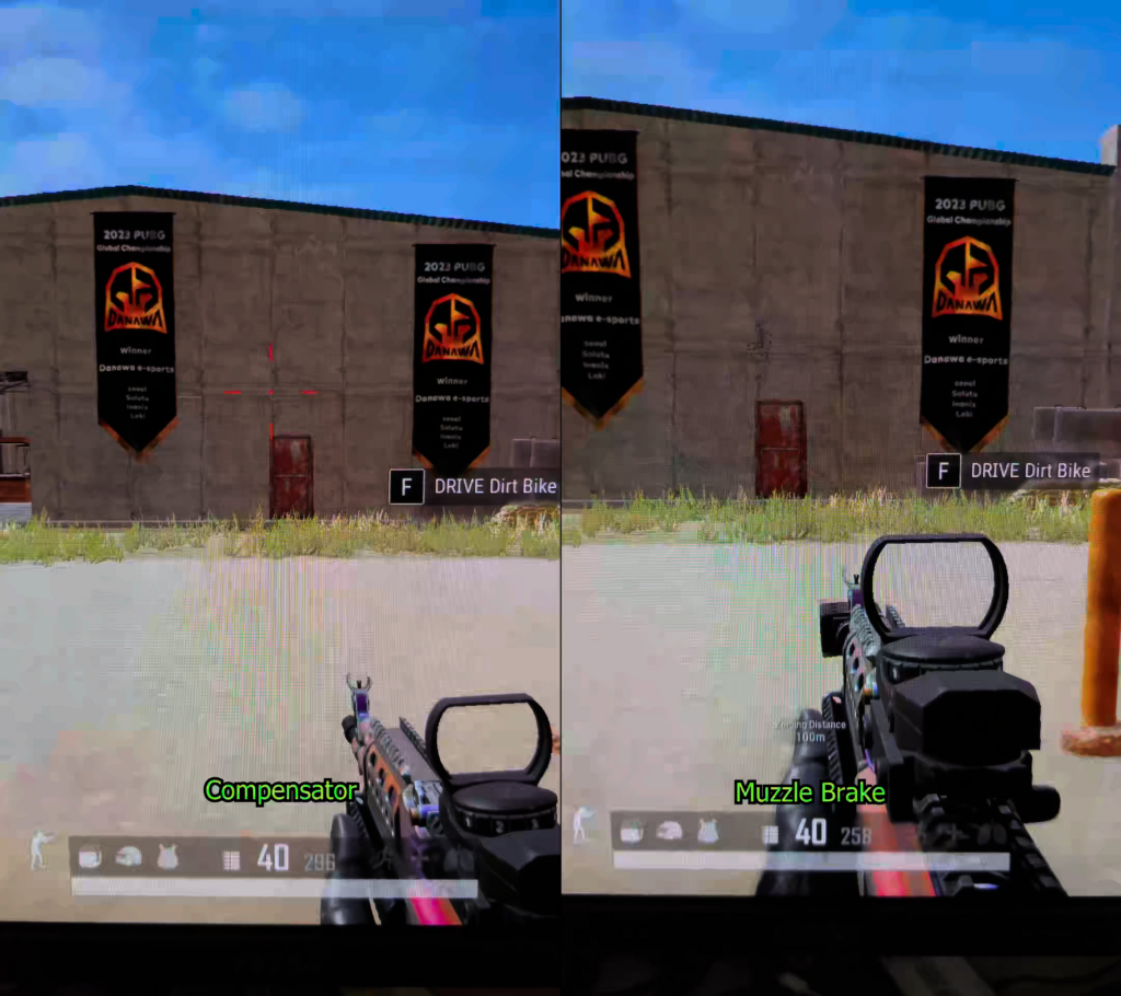 Side by side: Compensator vs Muzzle Brake, using external camera ...