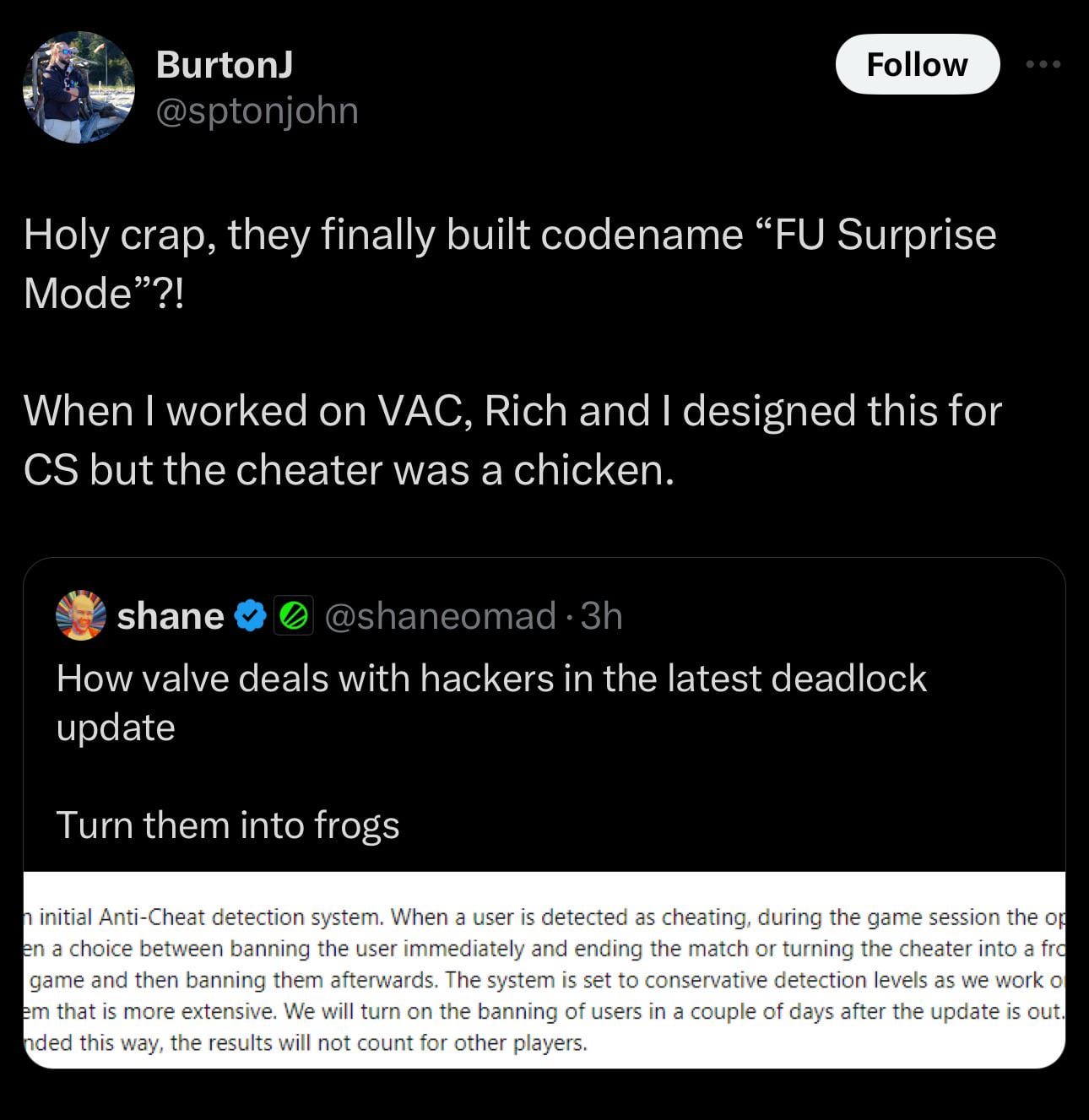 Ex Valve dev reacts to Deadlock’s new feature….CS is really the child ...