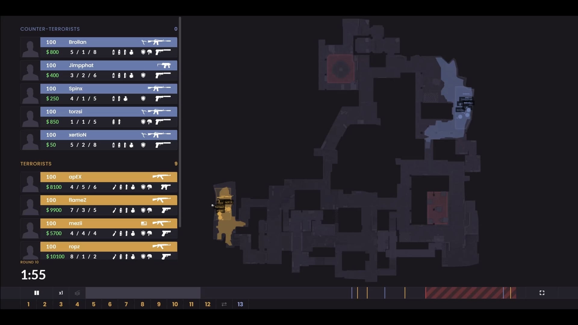 Map Control Visualized (3x speed, calculated based on map geometry ...