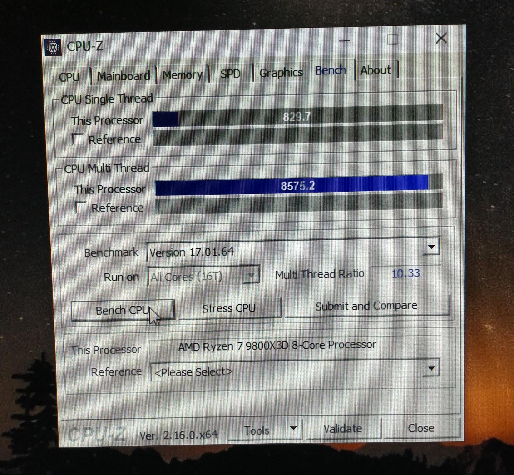 9800x3d score cpuz bios default (no pbo/expo) all default. - FPSHUB ...