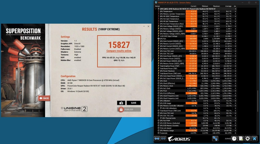 Anything you would change here? 9070XT oc + uv Superposition benchmarks ...